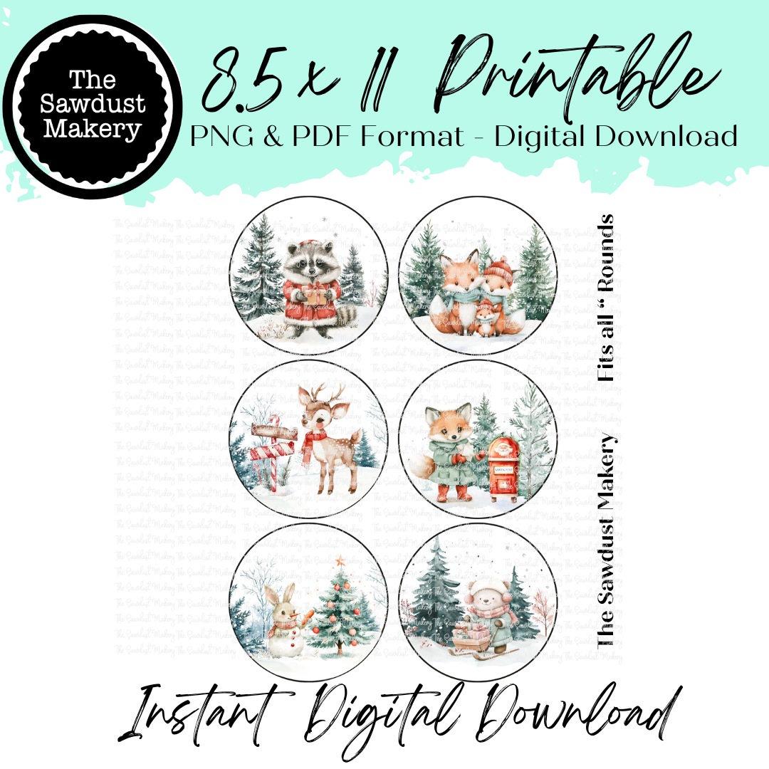 Cute Woodland Friends 3" Round Printable – The Sawdust Makery