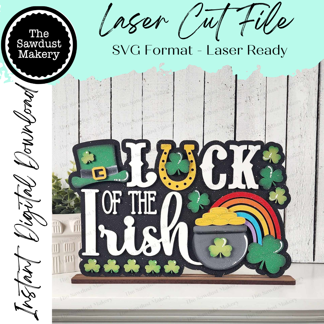 Luck of the Irish St. Patrick's Day Word Art Shelf Sitter Standing Sig ...