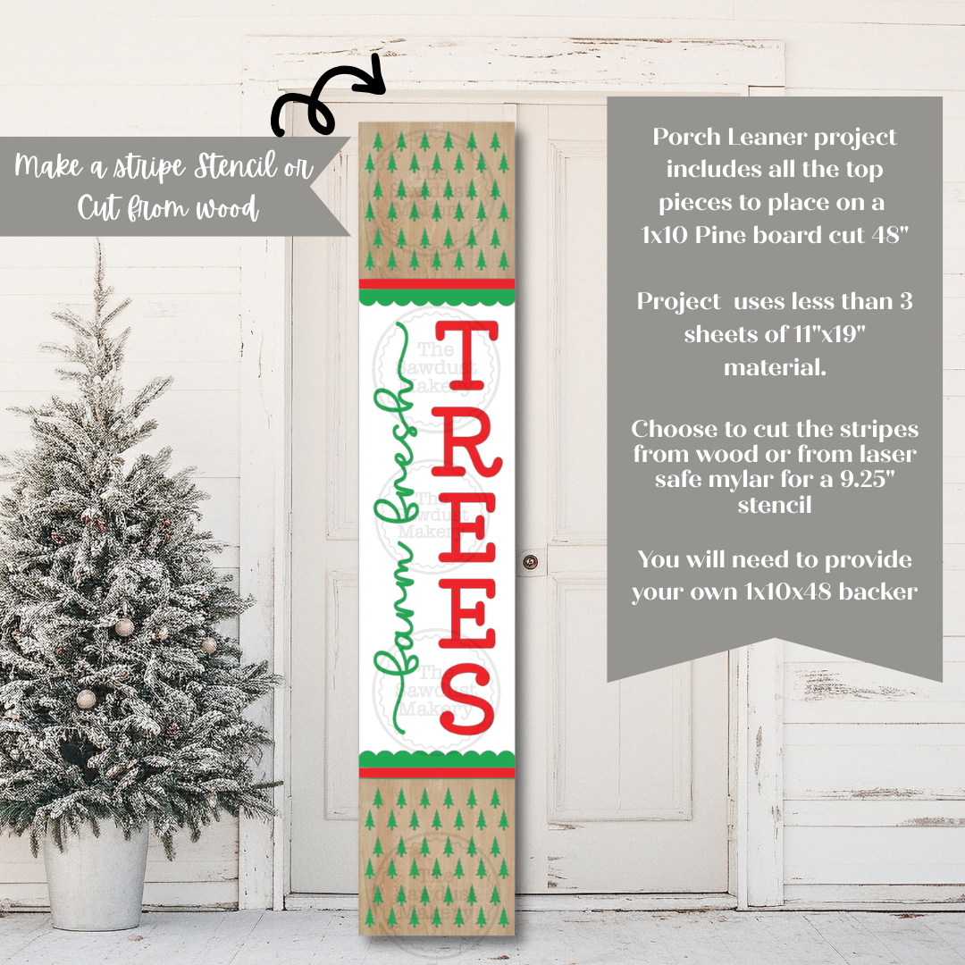 Tree Farm Porch Leaner SVG File | Laser Cut File | Christmas Porch Lea ...