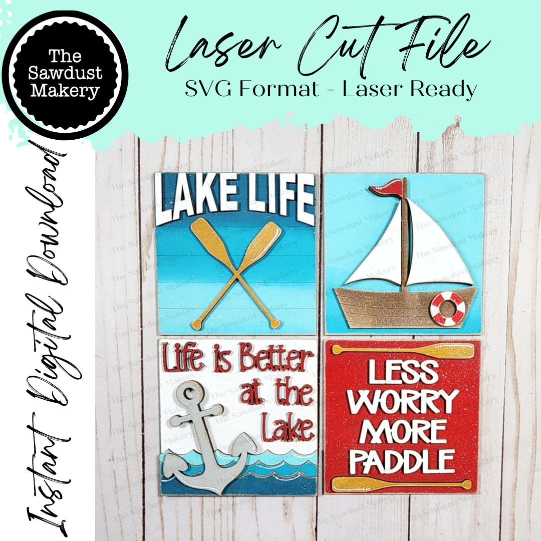 Lake Life Sign Bundle Laser Cut File | Laser Cut File | Interchangeabl ...