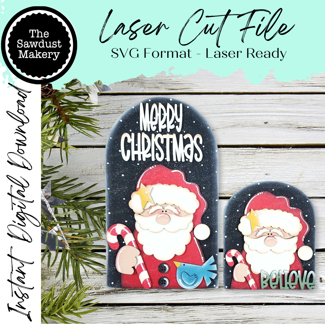 Interchangeable Large Arched Boho Sign Insert | Merry Christmas Santa ...