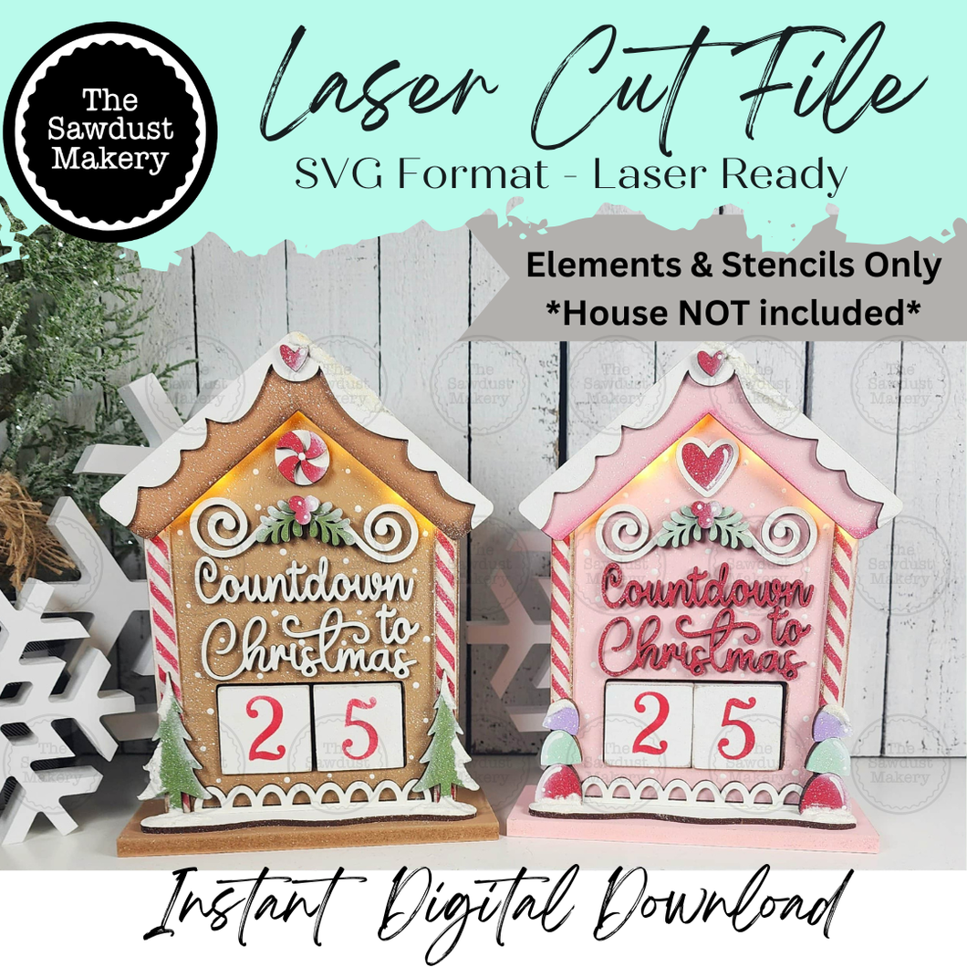 **Countdown House Components & Stencils Only** – The Sawdust Makery