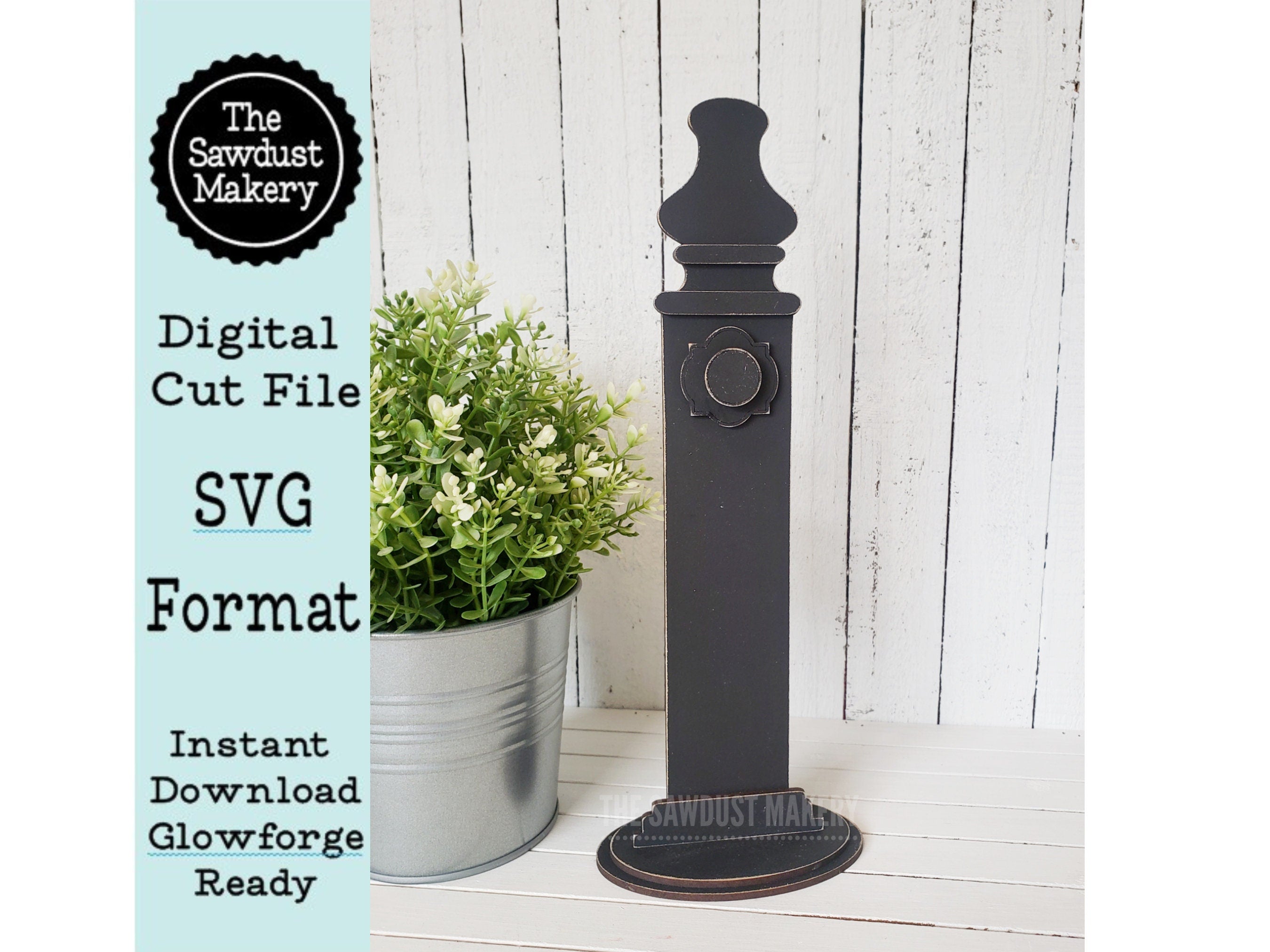 Mini Sign Holder 11.5" Tall SVG | Mini Post SVG | Laser Cut File | Sma ...