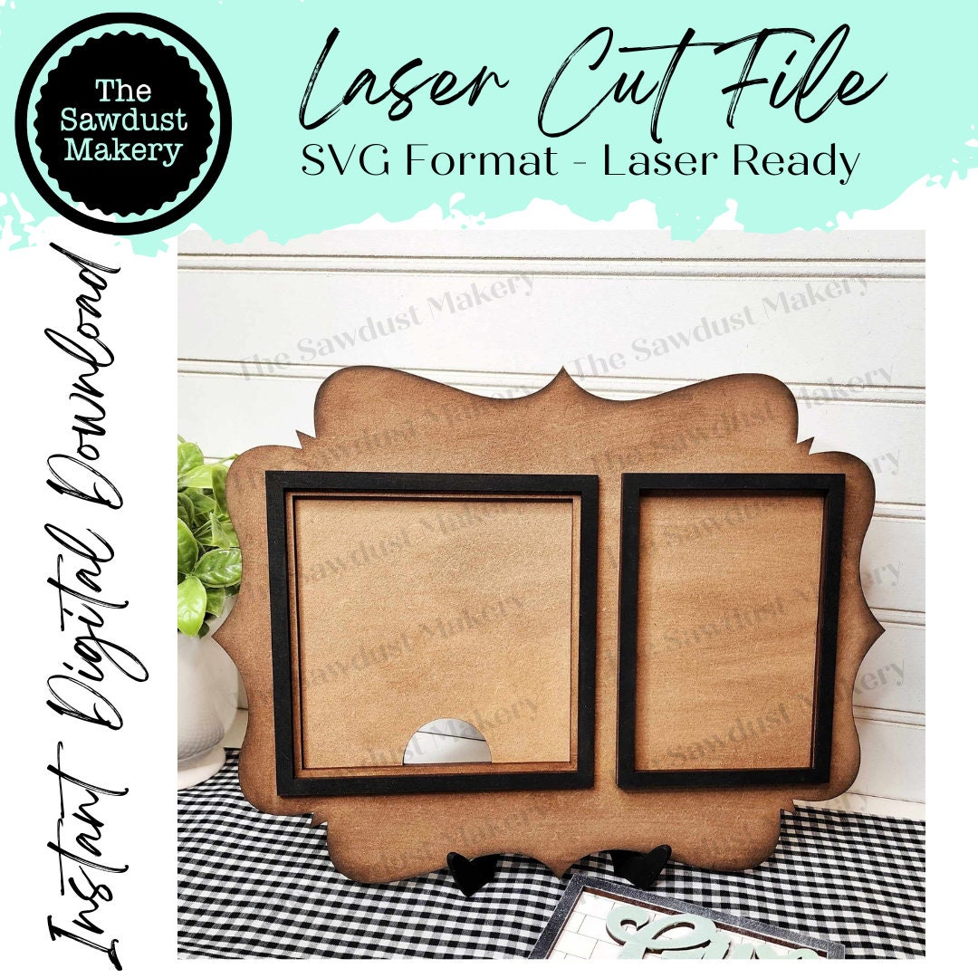 Decorative Interchangeable Sign & Photo Holder SVG | Interchangeable F ...