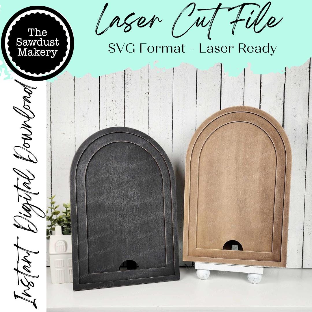 Interchangeable Large Double Framed Arched Boho Sign Frame SVG | Laser ...