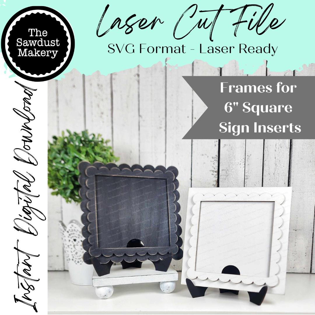 Decorative Scalloped Sign Holder | 6"x6" Sign Holder | Scallop Scrolle ...