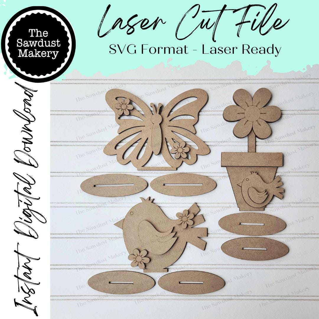 Spring Shelf Sitter SVG | Spring laser cut file | Laser SVG | Glowforg ...