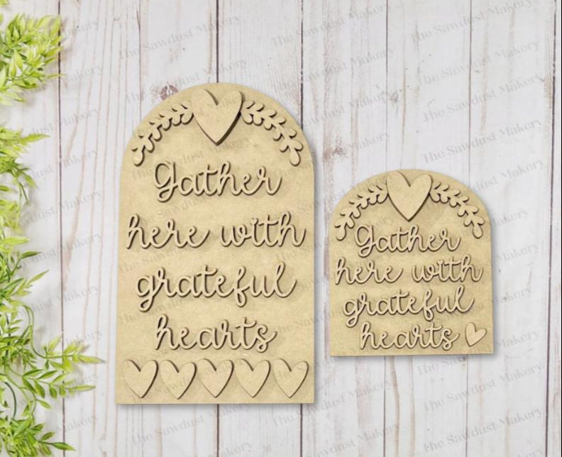 Interchangeable Large Arched Boho Sign Insert | Grateful Heart Sign ...