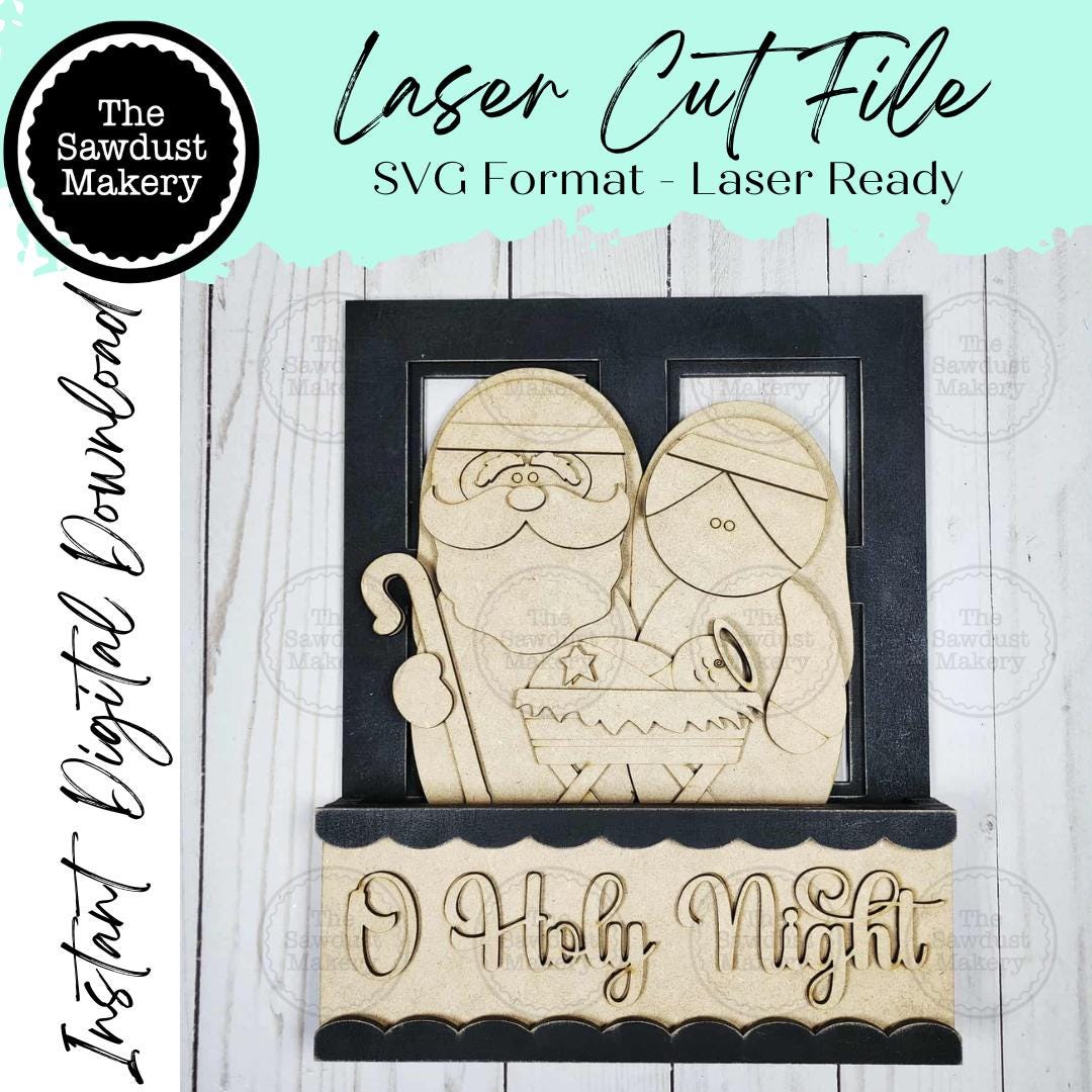 Add-on for Interchangeable Window Box | Nativity Window Box Insert SVG ...